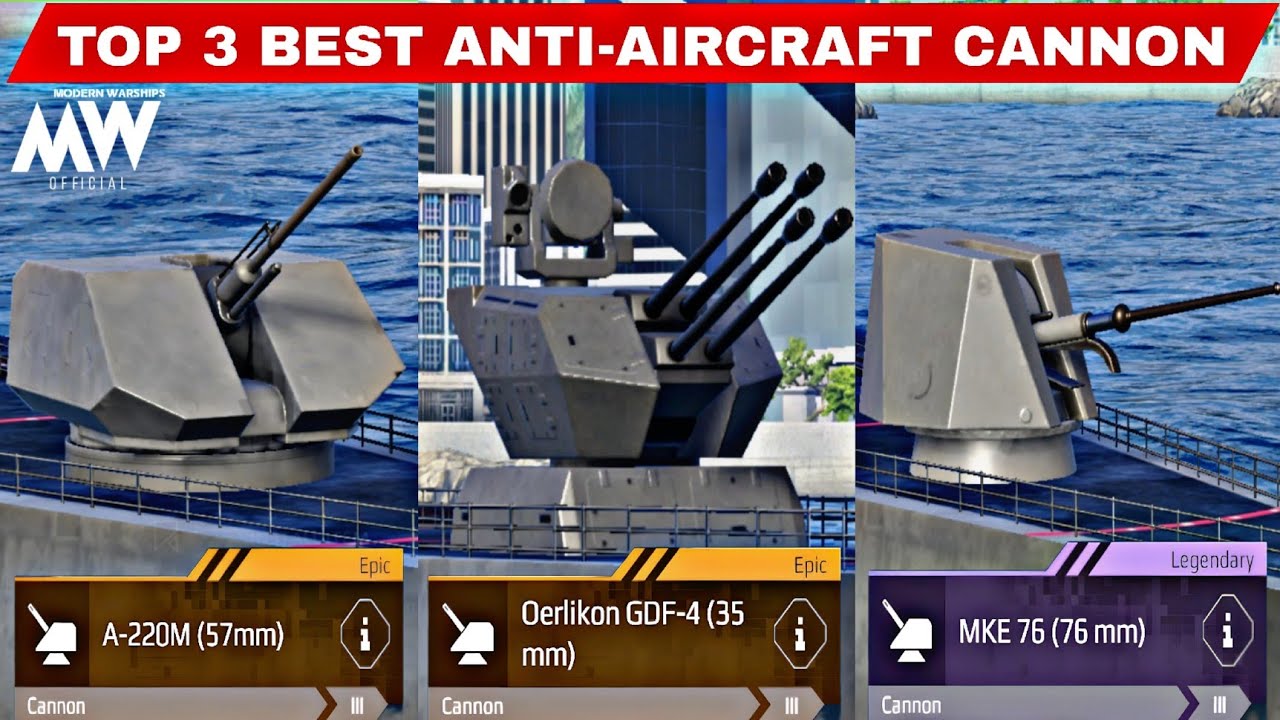 Top 3 Best Anti-aircraft Cannon🔥damage test - Modern Warships - YouTube