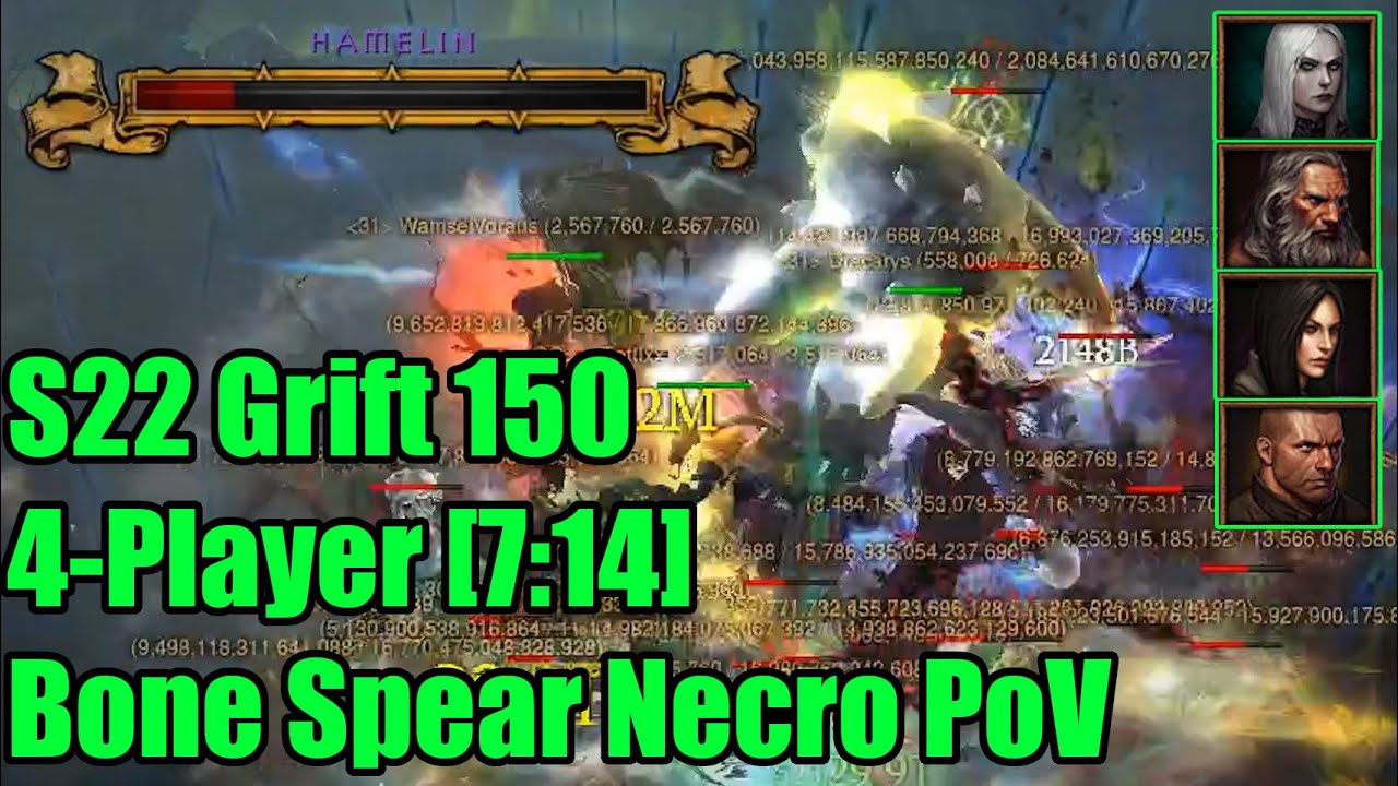 S22 Grift 150 4-Player (7:14) Bonespear Necro PoV - YouTube