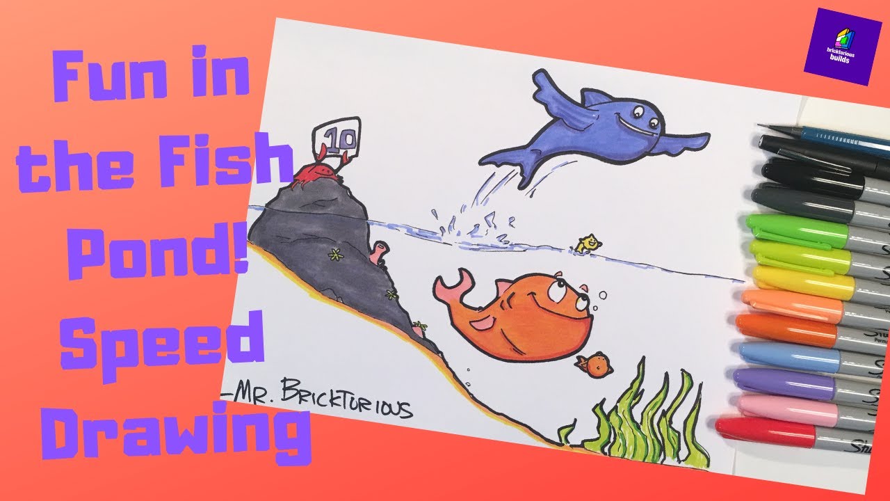 Fun in The Fish Pond Speed Drawing with Sharpies! - YouTube