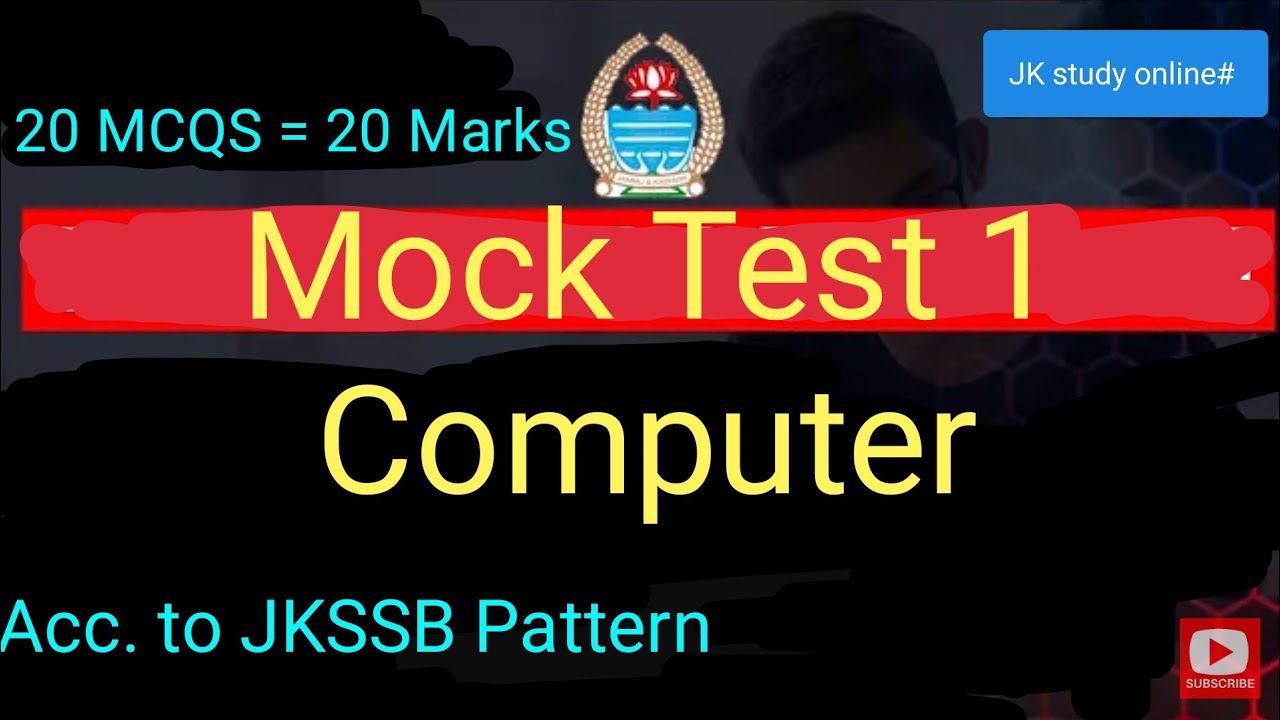 Computer Mock Test 1 || Top 20 MCQS JKSSB Pattern || For VLW, FSI All ...
