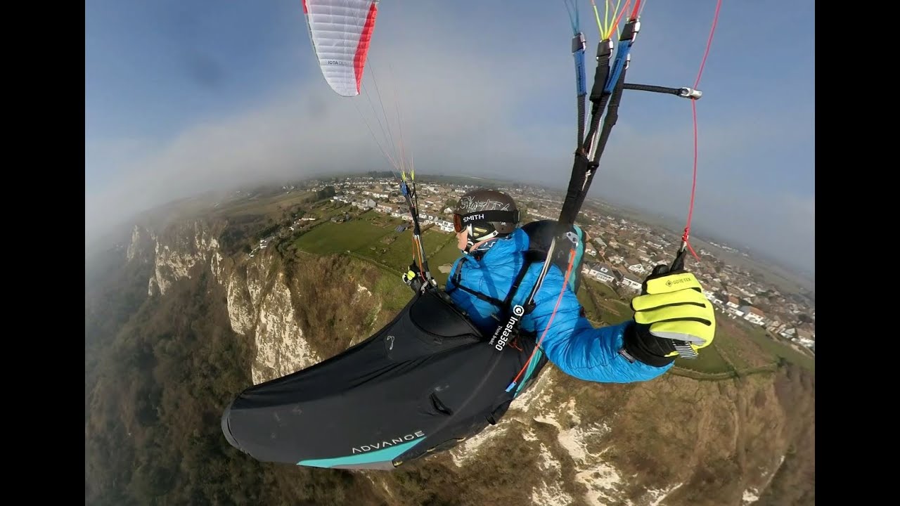 Paragliding Flight at the Warren Folkestone - 360 Cam - Advance Iota ...