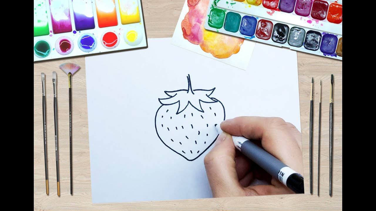 Cum desenez un fruct - CAPSUNA - Simplu - YouTube