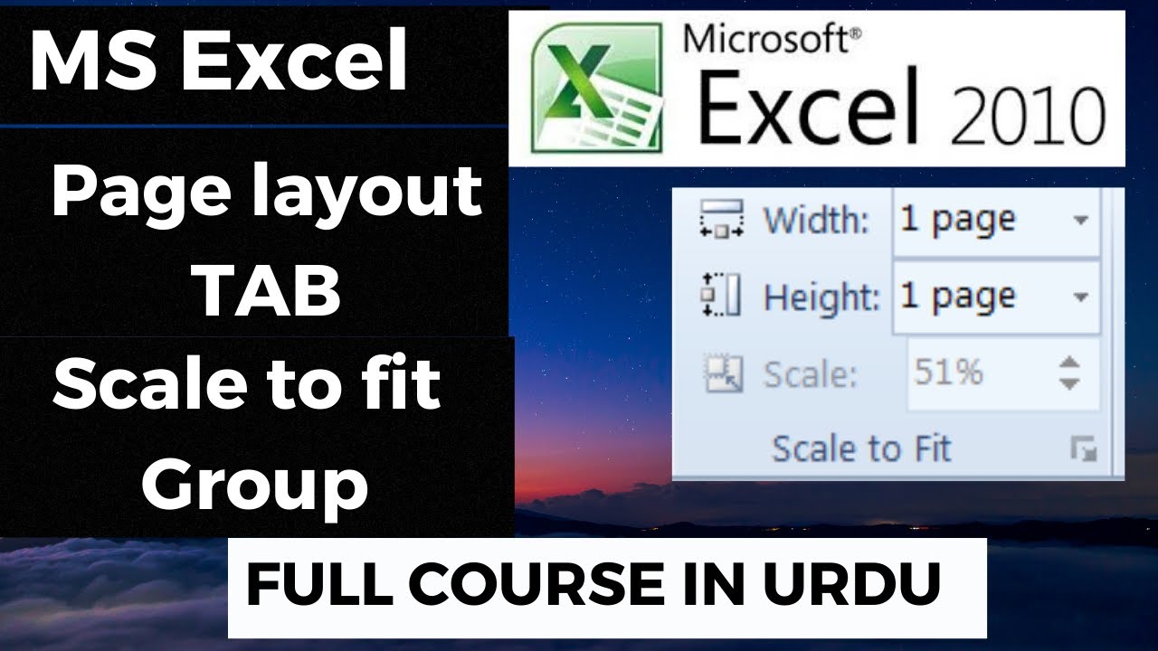 How To Use Scale To Fit In Ms Excel Excel 2010zabi Tech Youtube