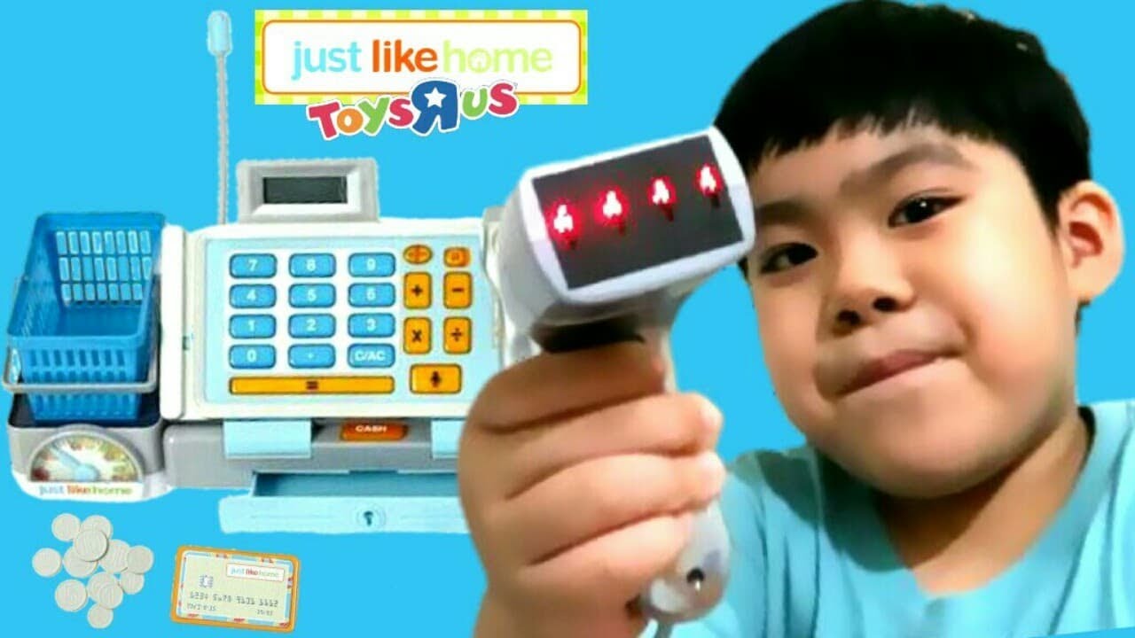 Ethan Playing Cashier With His Scanning, Counting & Talking Cash ...