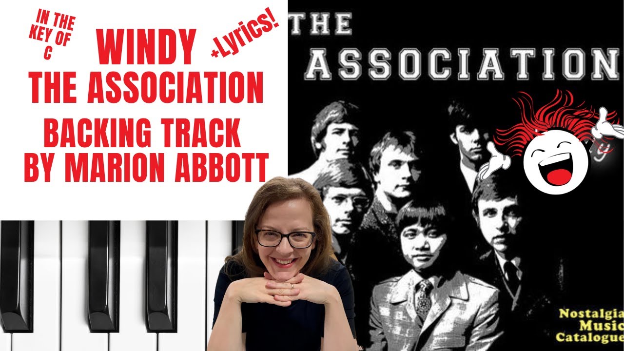 Windy 🌬 (The Association) - Backing Track & Lyrics 🎹 *C* - YouTube