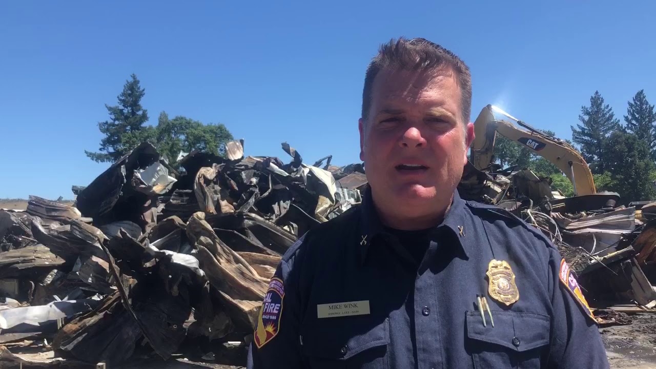 Cal Fire's Mike Wink talks about the Hardester’s Market fire - YouTube
