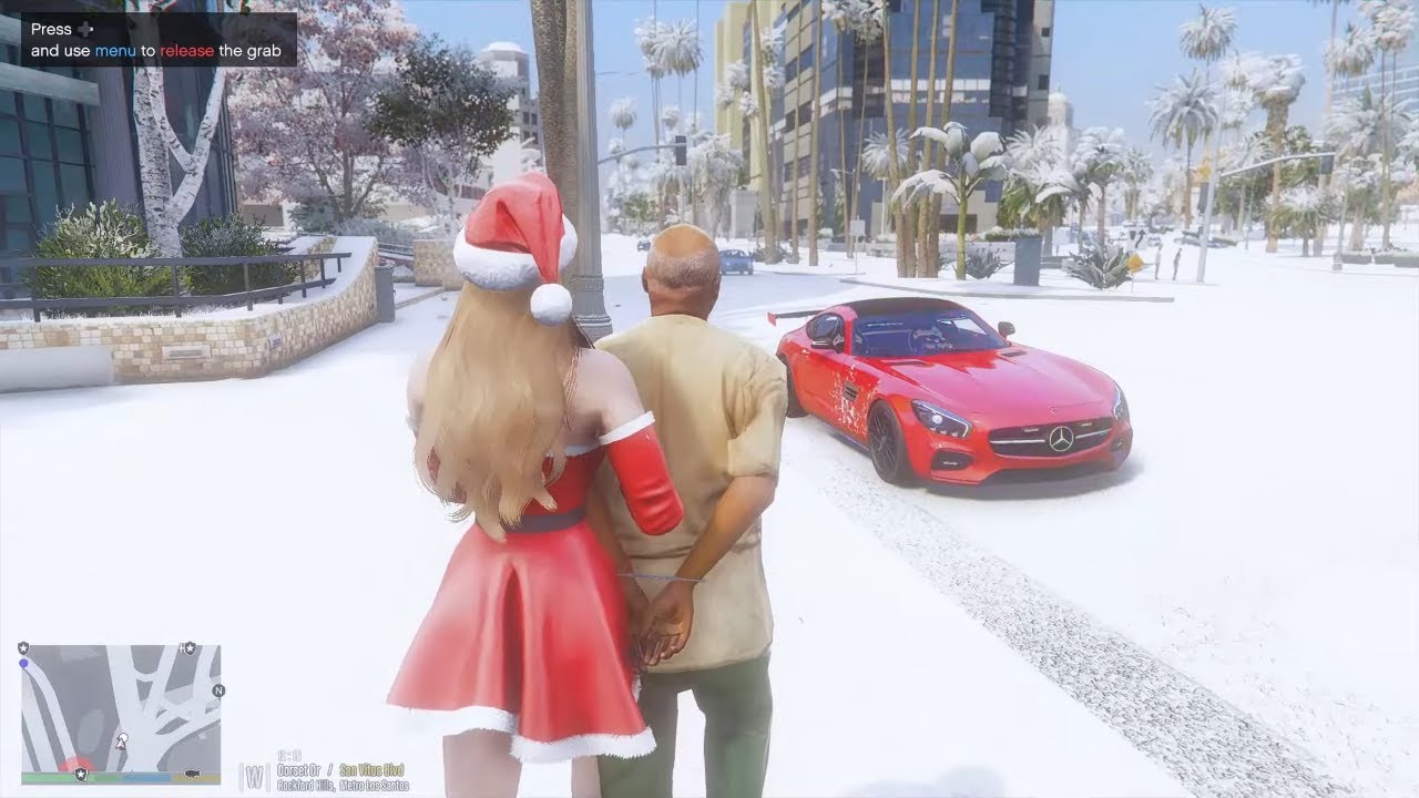 Gta 5 LSPDFR Chirstmas Special Part 2 - Red Santa Dress Female Officer ...
