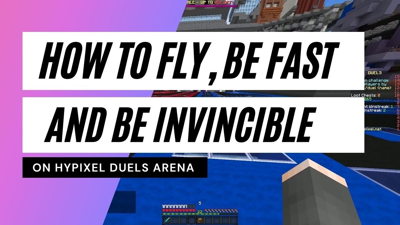 How to fly, be fast and be invincible in hypixel duels arena| Minecraft tutorial #2 ...