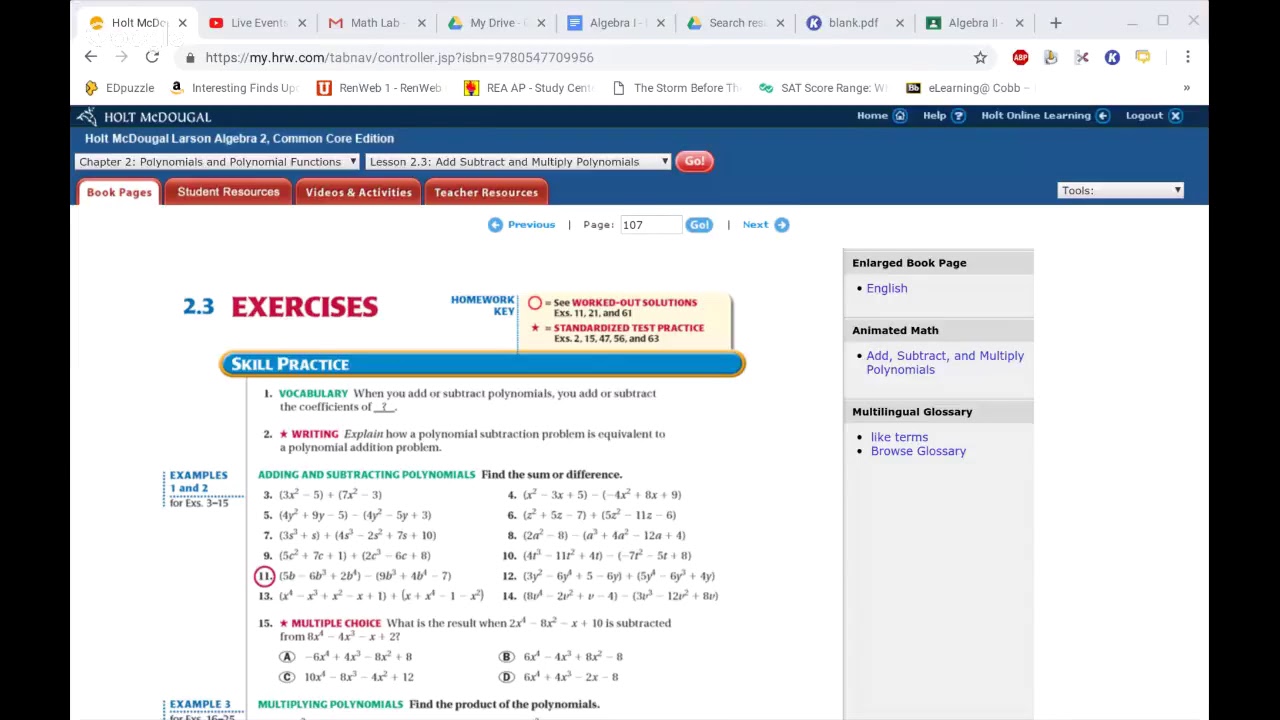 Math Lab - Algebra II - October 11, 2018 - YouTube