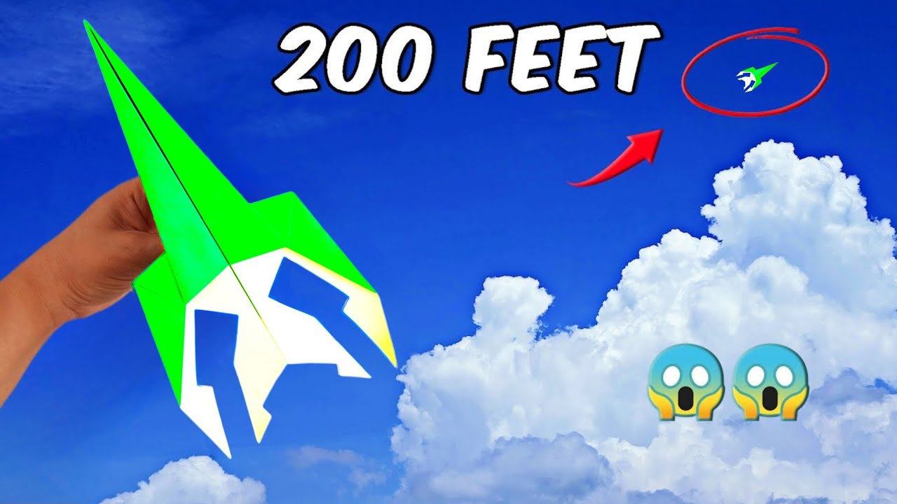 How to make a Super fast paper plane | 200 feet paper airplane - YouTube