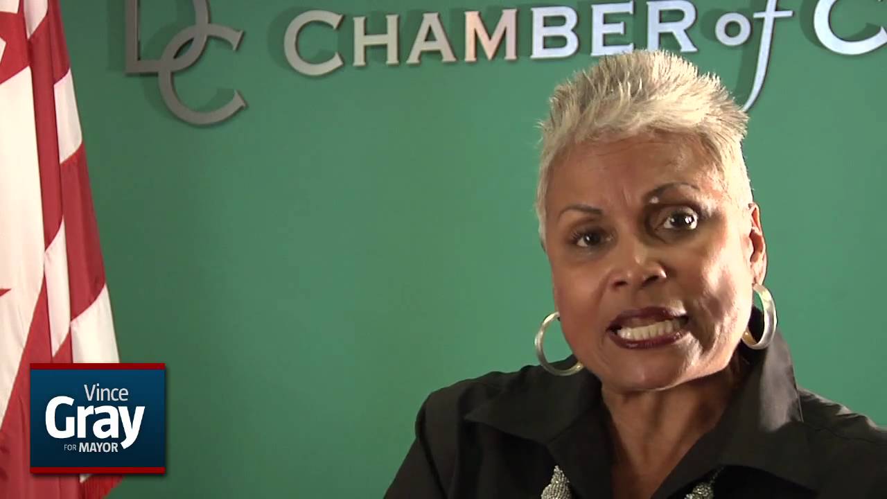 DC Chamber President Barbara Lang endorses Vince Gray's jobs plan - YouTube