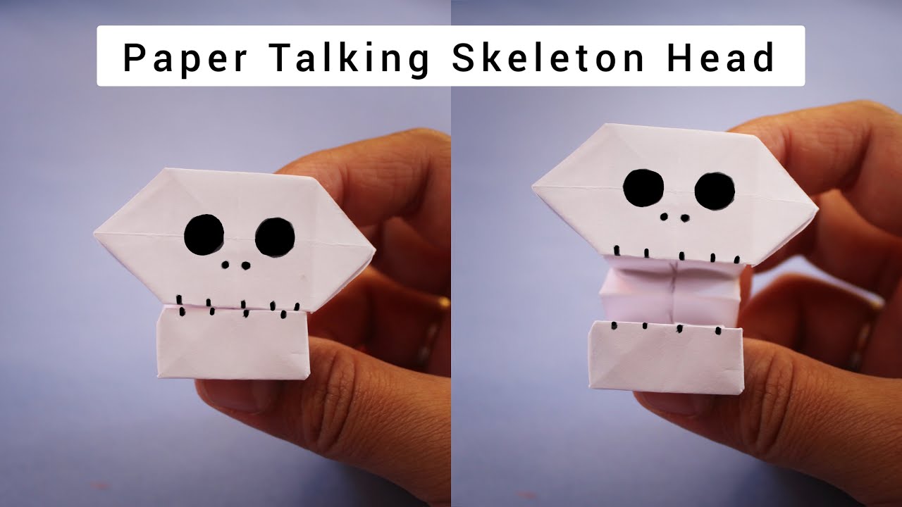 How to make a Paper Talking Skeleton 💀 | Halloween Paper Craft Toys # ...