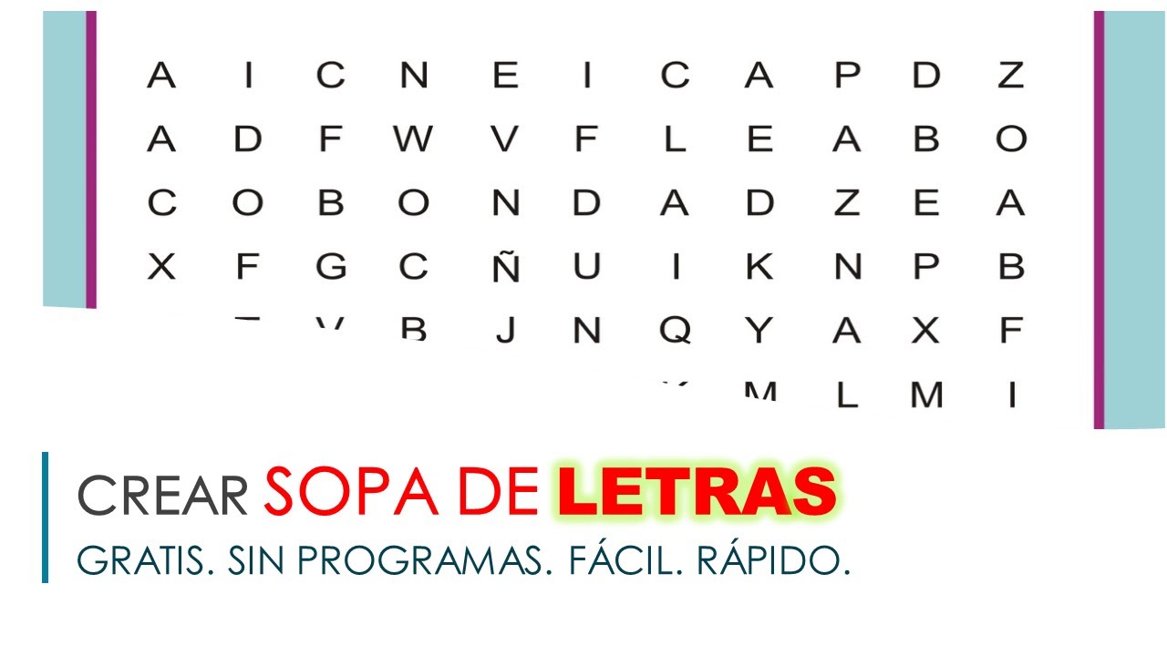Sopa de Letras para Imprimir, fácil, rápido, online, y gratis. - YouTube