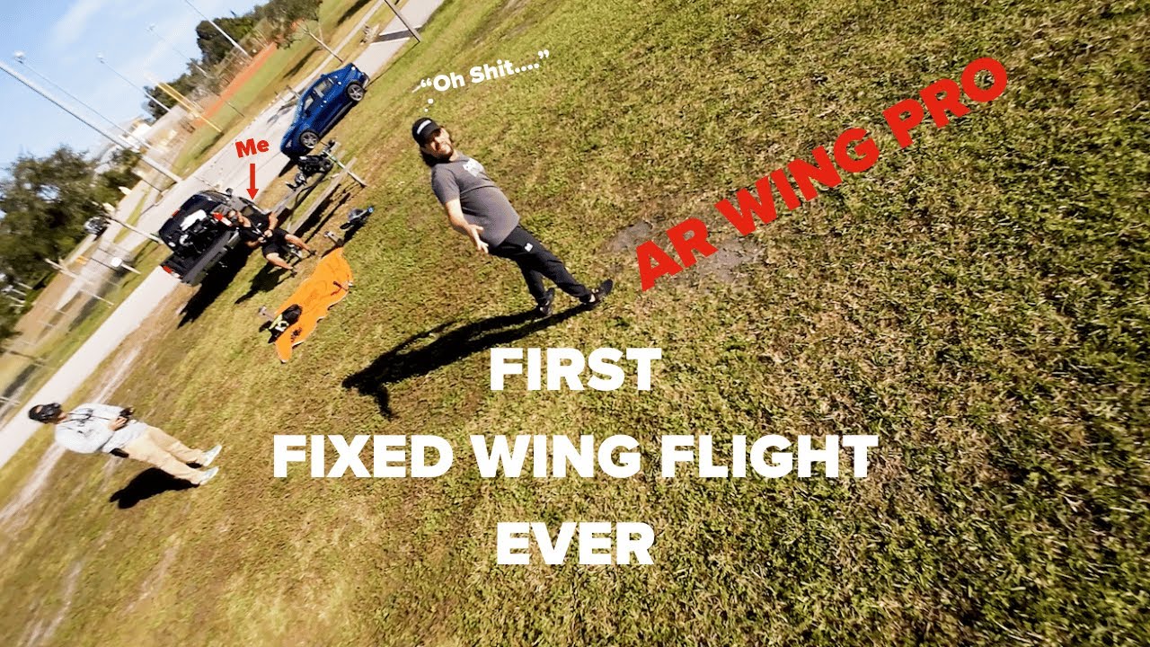 AR Wing Pro - First Fixed Wing Flight Ever - YouTube