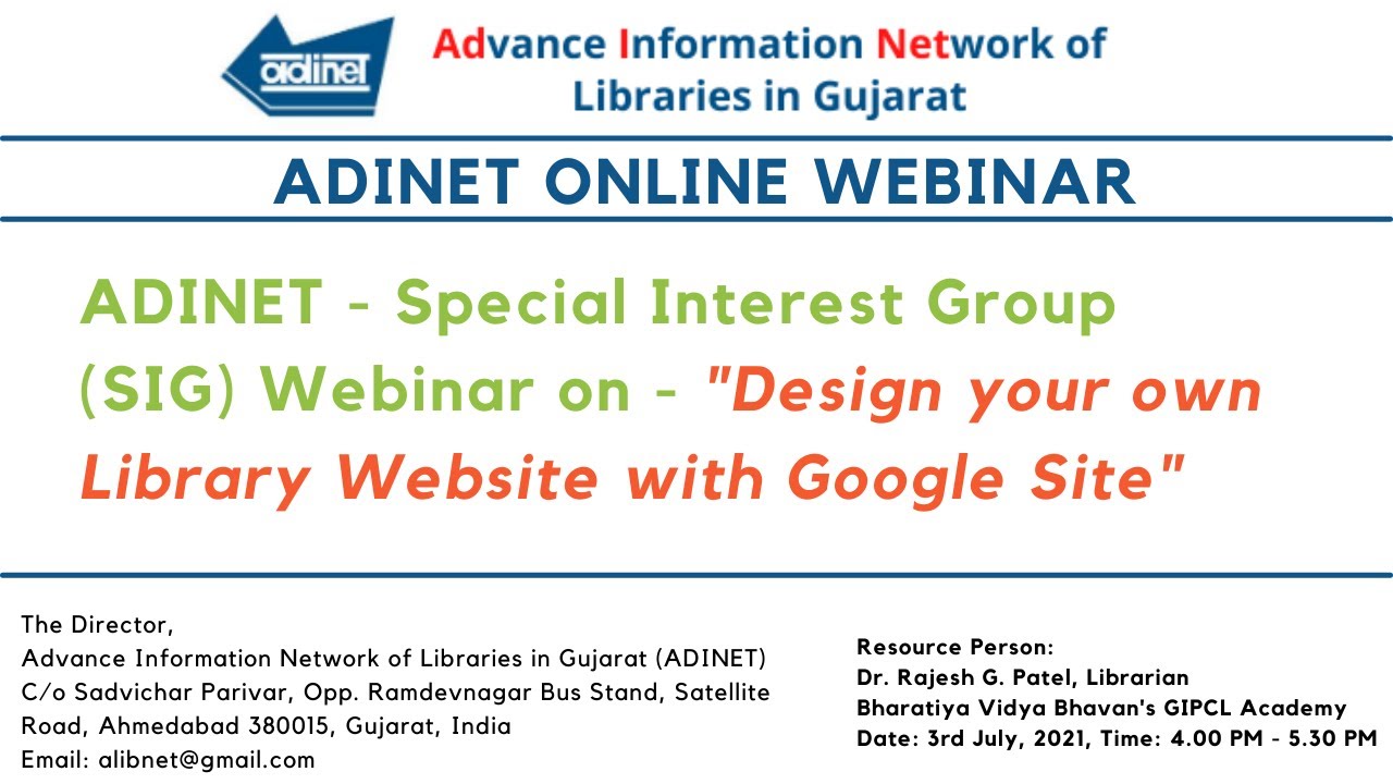 ADINET - Special Interest Group (SIG) Webinar on - Design your own ...