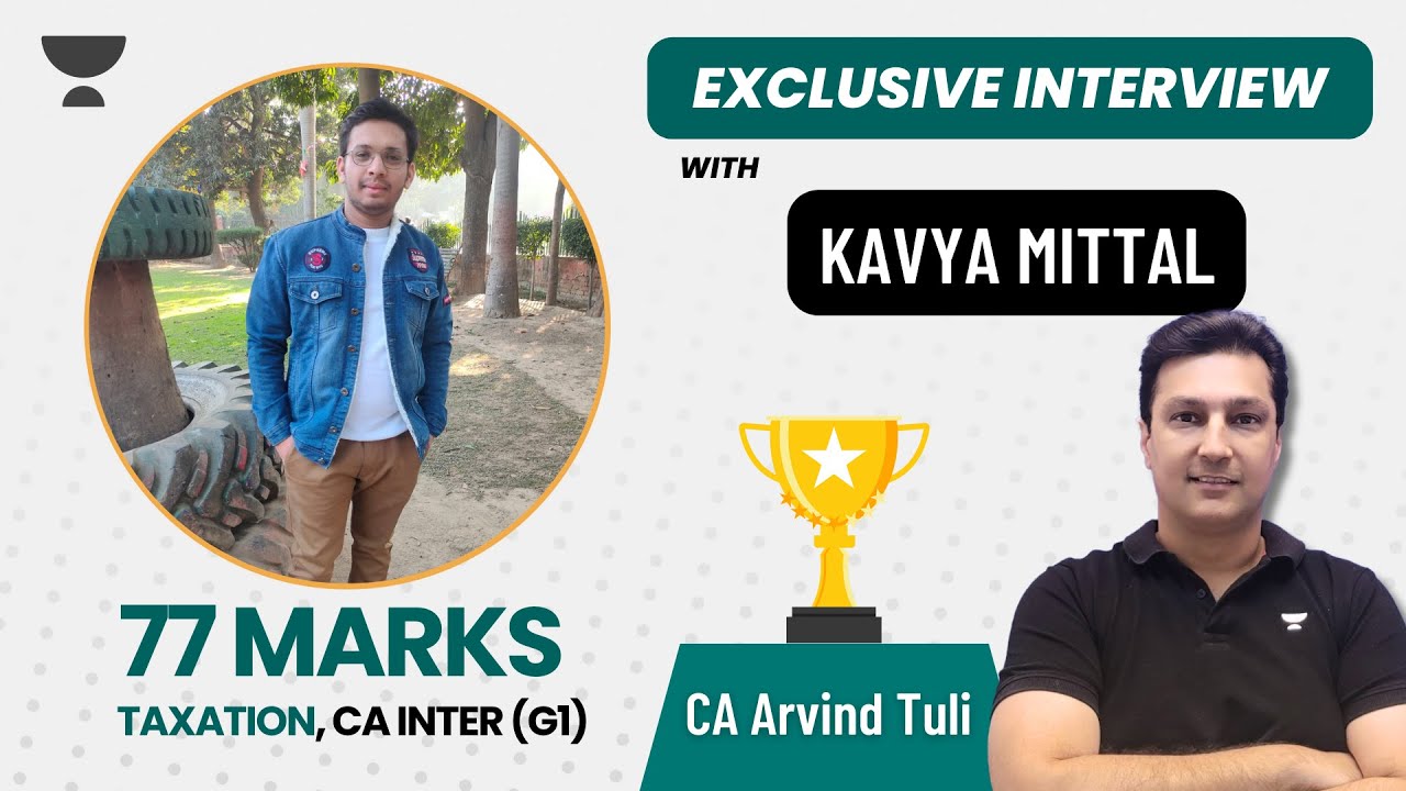 CA Inter May'23 Results | 77 Marks in Taxation | Unacademy Learner Kavya Mittal - YouTube