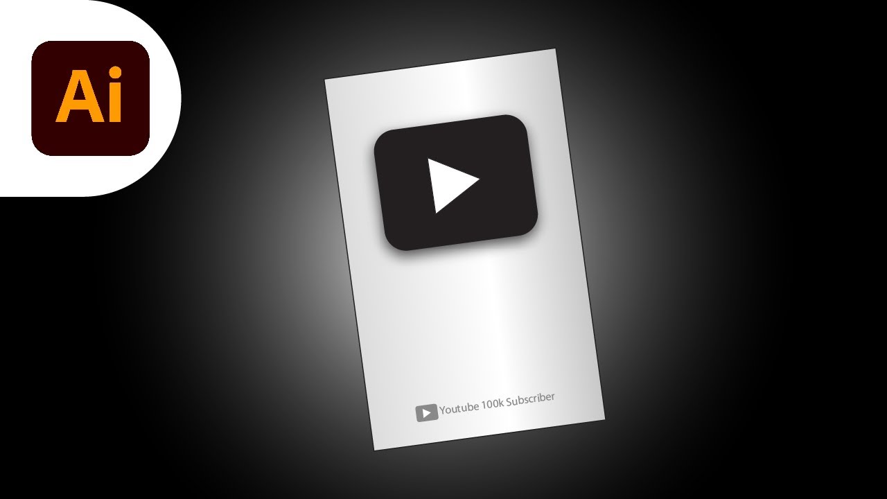 How To Draw The Youtube Silver Play Button| Adobe Illustrator Tutorial ...