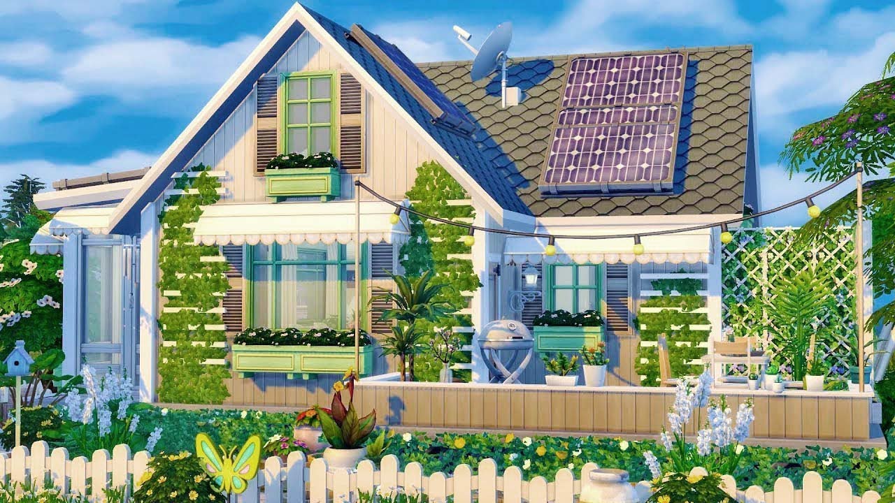 GARDEN LOVERS HOUSE 🌺 The Sims 4 🌺 Eco Lifestyle - YouTube