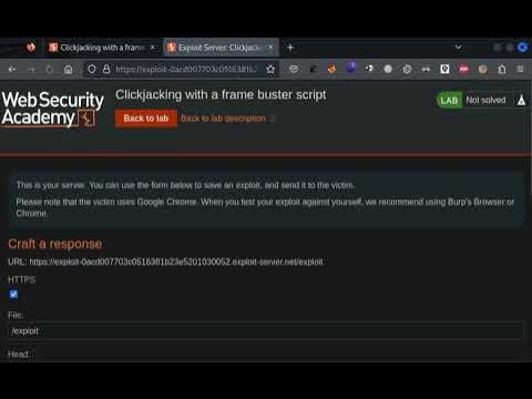 16.3 Lab: Clickjacking with a frame buster script | 2023 - YouTube