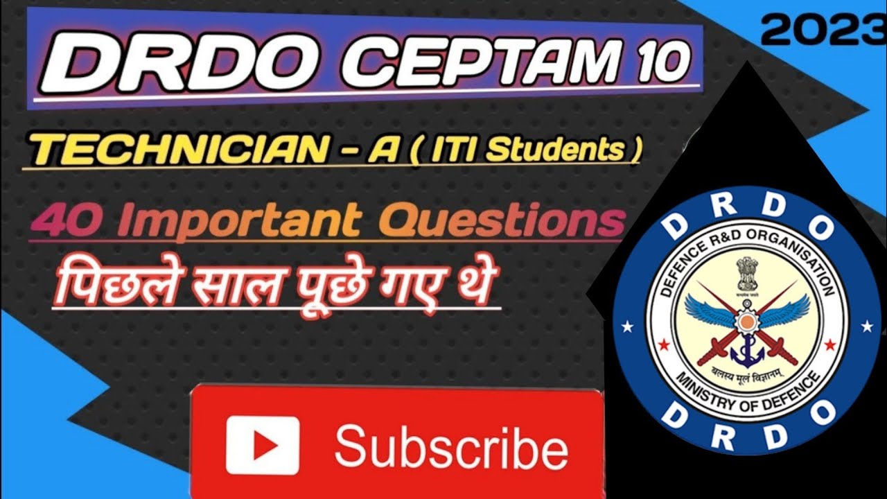DRDO CEPTAM 10 technician -A group -C Fitter solved paper Hindi - YouTube
