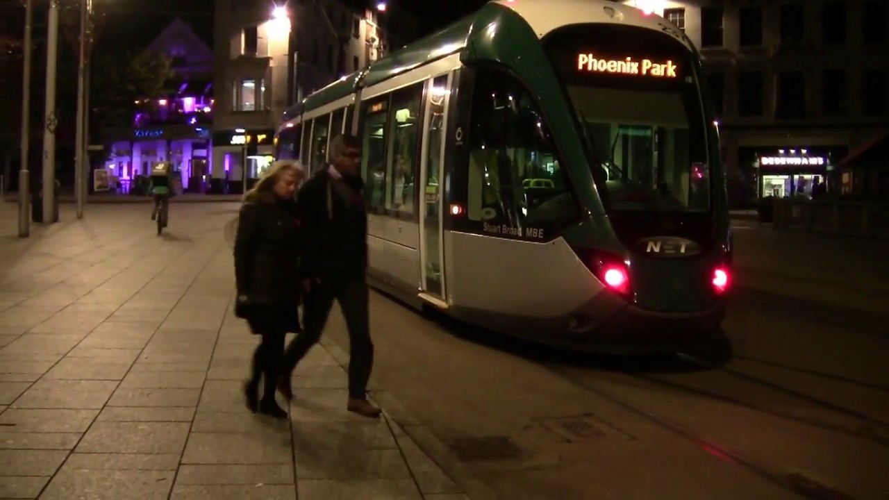 Nottingham Night Trams and Buses 6th November 2017 Part One - YouTube