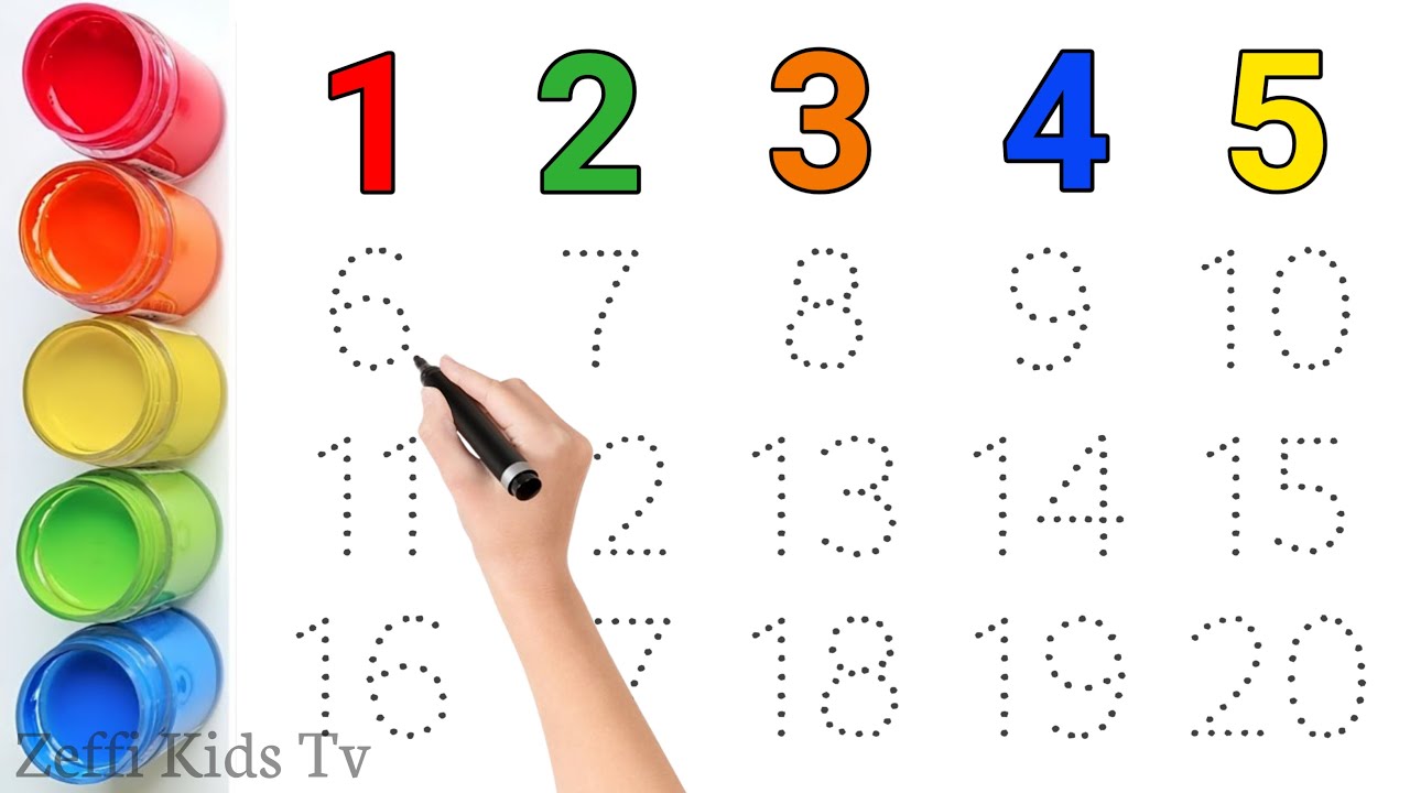 Learning numbers, one two three four, 123 counting, counting numbers ...