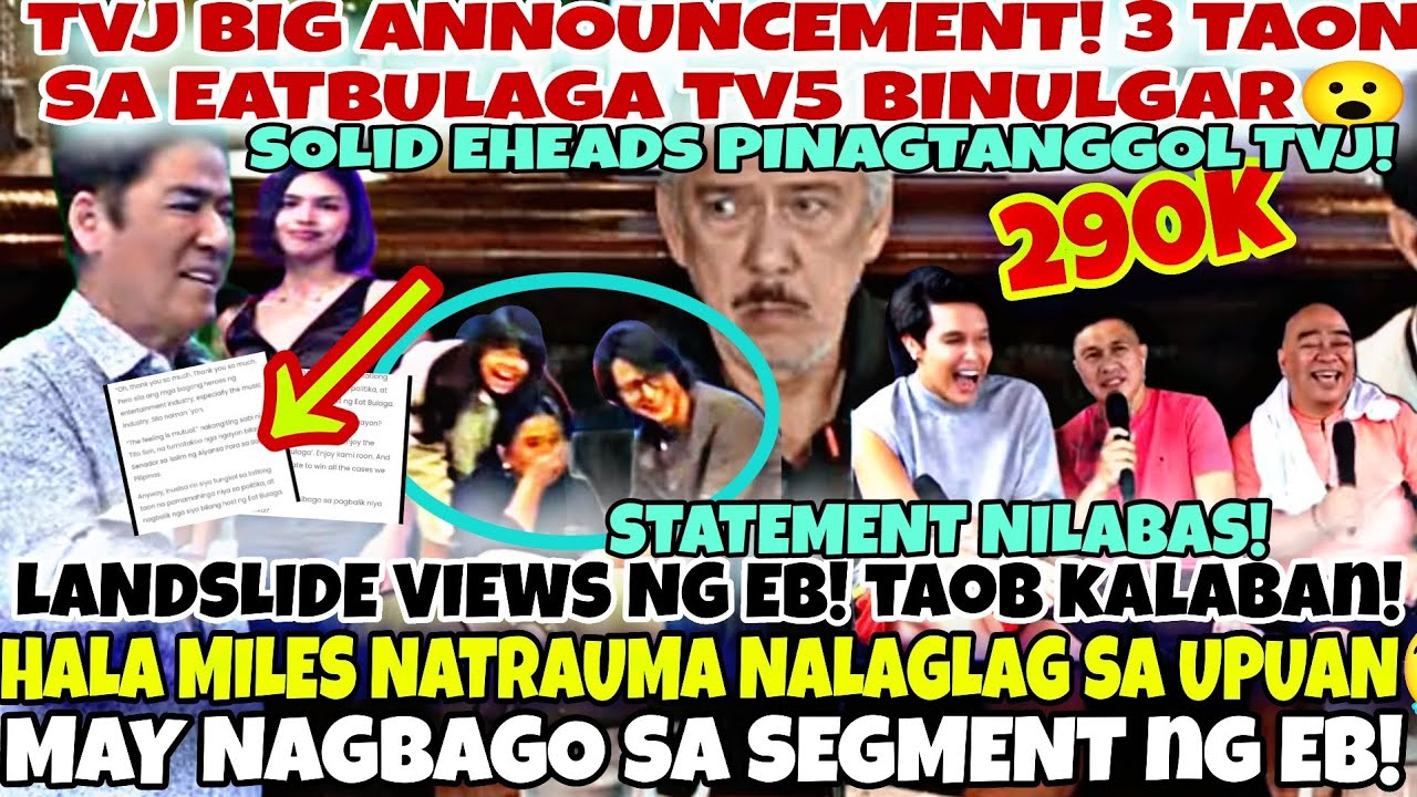 BUMAHA NG LUHA😭 TVJ NA SHOCK 1 EB HOST NA TRAUMA SA PAGKAAKSIDENTE😭TVJ 3 TAON SA EB BINULGAR ...