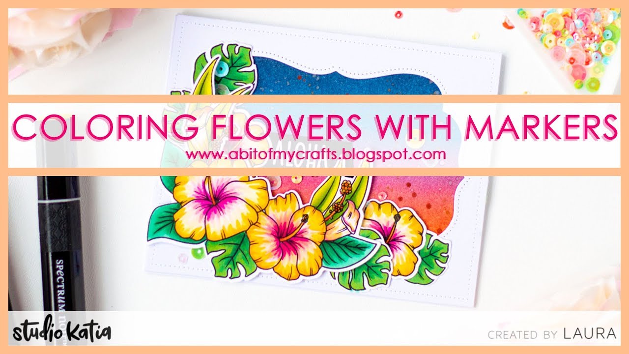 Ink Blended Sunset Sky with Distress Inks | Studio Katia Aloha Stamps ...
