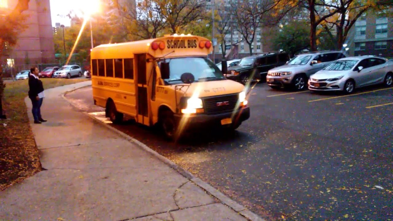 GMC Hybrid Corbeil Alina Service Corp. School Bus Is on morning task ...