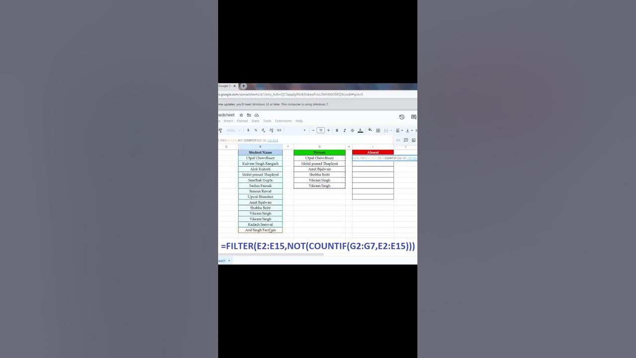 How to compute two lists to find missing values in excel - Excel Tips and Tricks #shorts # ...