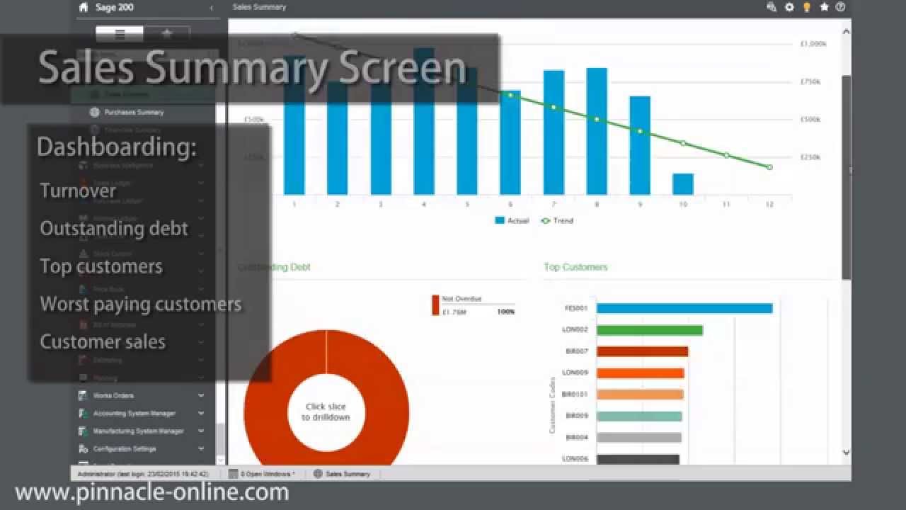 Sage 200 2015 New Features: Summary Screens - YouTube