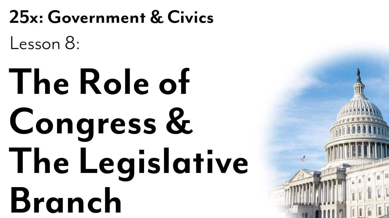 The Role of Congress & The Legislative Branch (Lesson 8) - YouTube