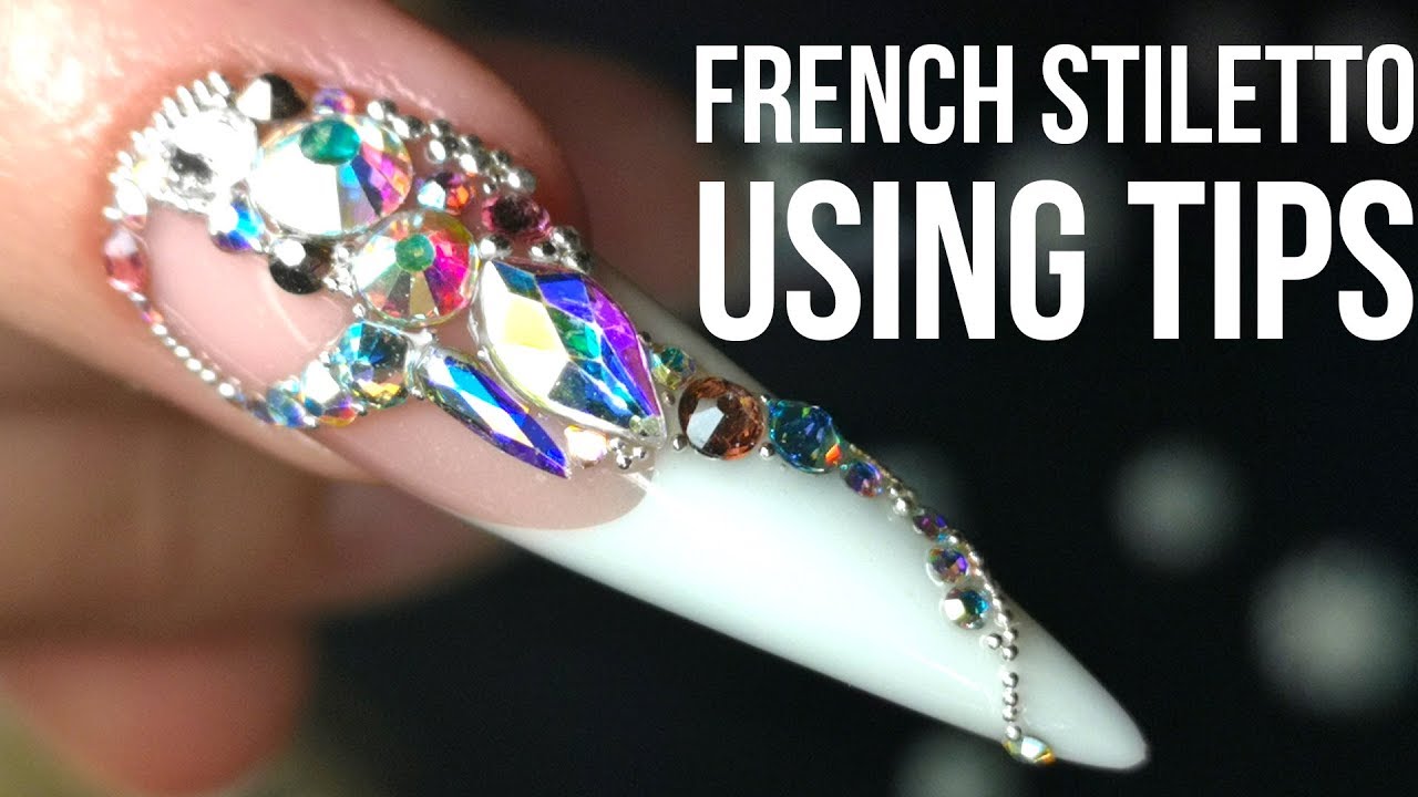 French Stiletto Nail Using A Tip - Back to Basics - YouTube