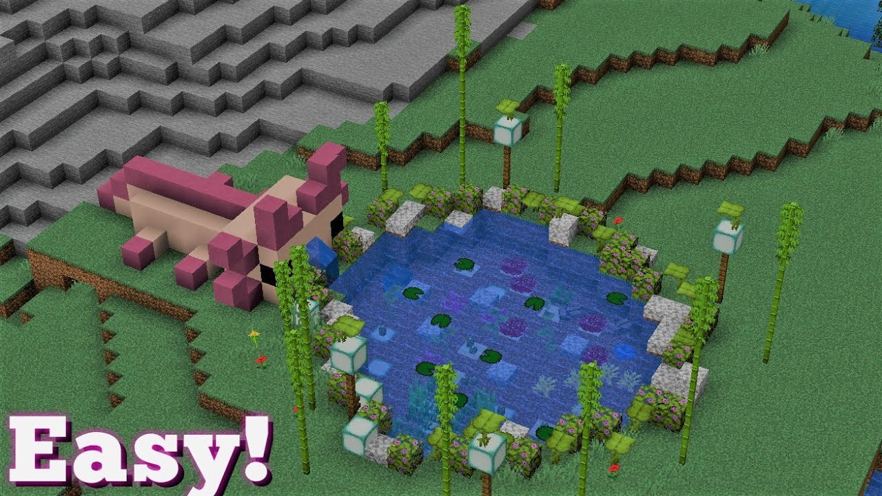 AXOLOTL DESIGN POND TUTORIAL #minecraft - YouTube