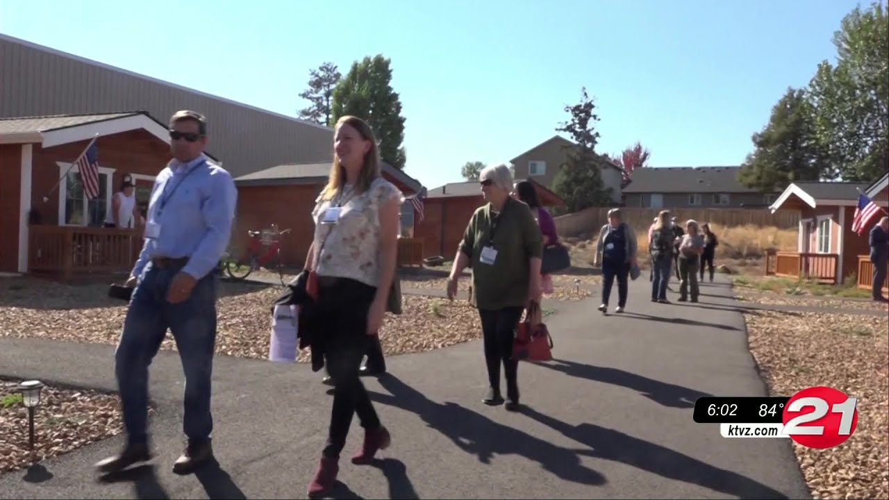 Oregon city officials visit Bend projects to address homelessness - YouTube