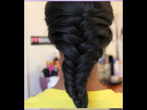 How to Fishtail Braid Tutorial on Relaxed Hair - YouTube