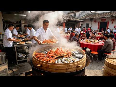 Inside a Rural Chinese 1st Birthday Feast in Fujian! King Crab, Lobster & A Seafood Banquet 🇨🇳