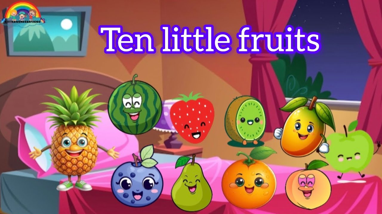 Ten Little Fruits Jumping On the bed | song for kids | Best Toddlers ...