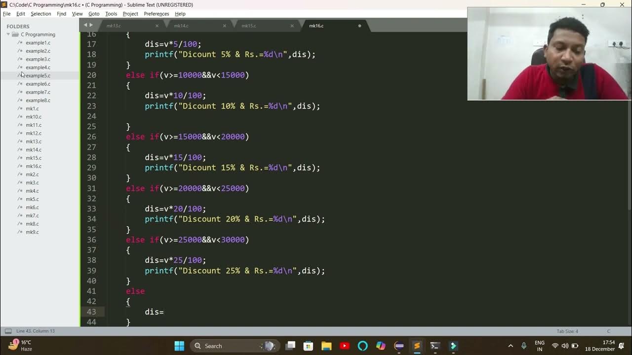 Product Discount | && Operator| Lec #34 #cprogramming #if #code #logicaloperators #369 - YouTube