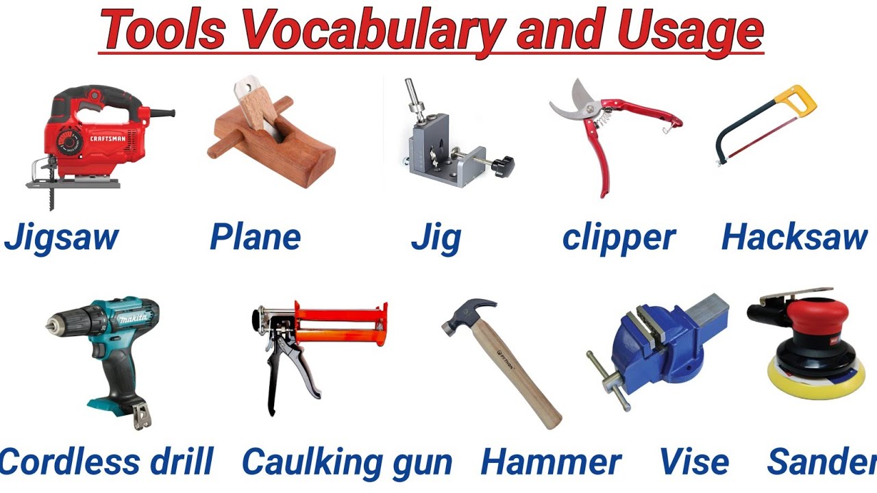 Tools Name In English And Their Uses