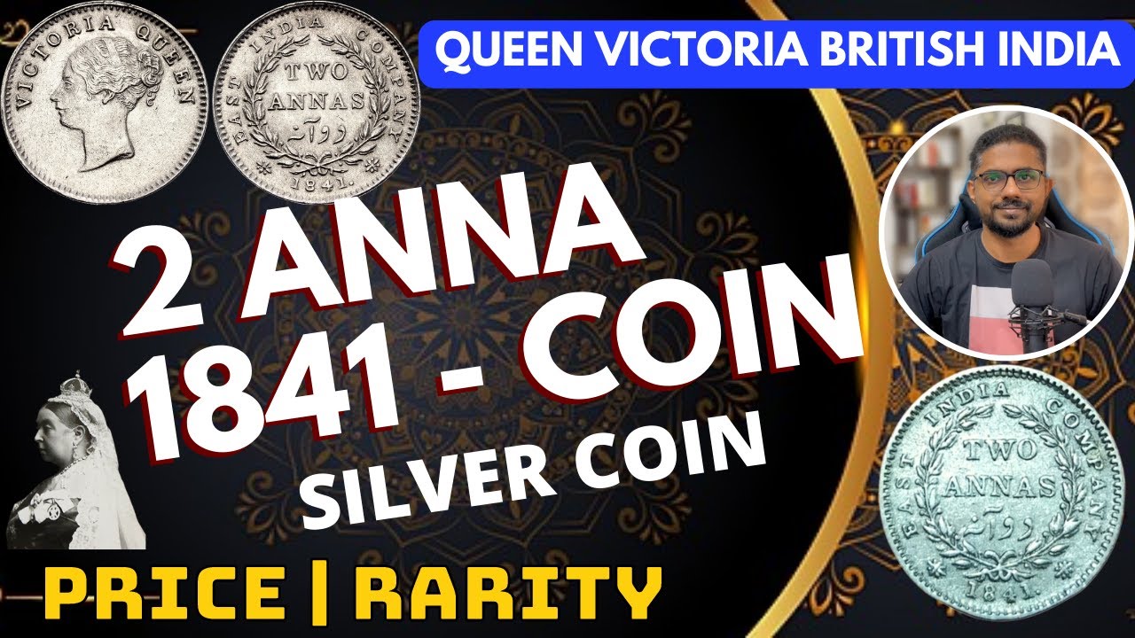 Rare 1841 British India 2 Anna Coin - Queen Victoria Silver | Price ...