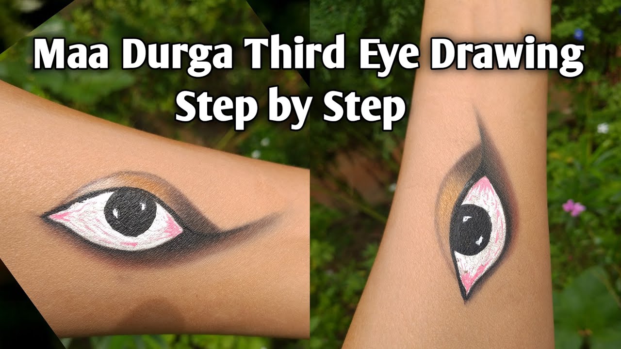 Agomoni Eye Makeup Tutorial | Third Eye Drawing In Hand | How to Create ...