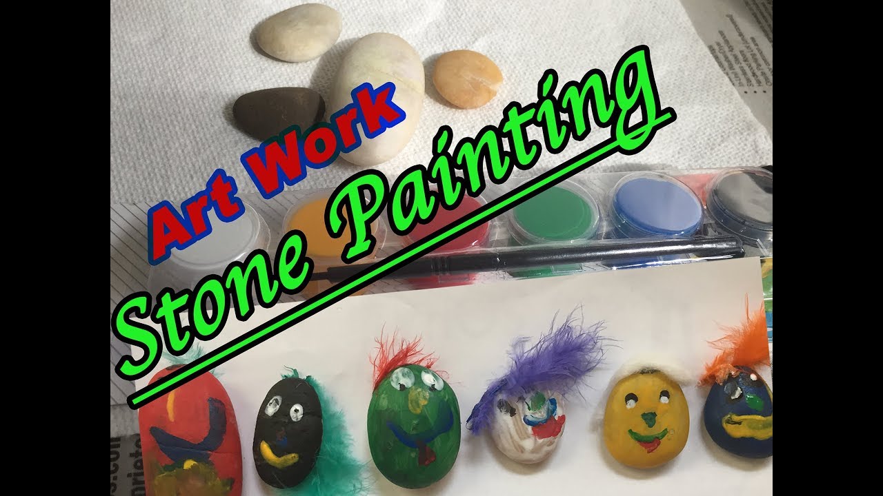 Art work - Stone painting for kids - YouTube
