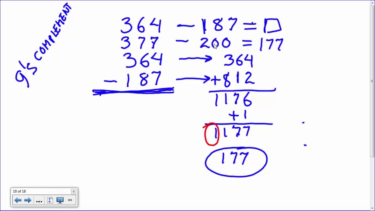Computational Strategies for Subtraction Part 3 (The 9's Complement ...