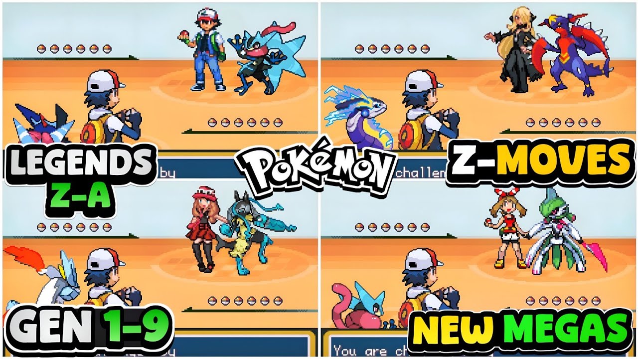 NEW Pokemon Completed GBA Hack With Legends ZA Megas, Gen 1 to 9, Z ...