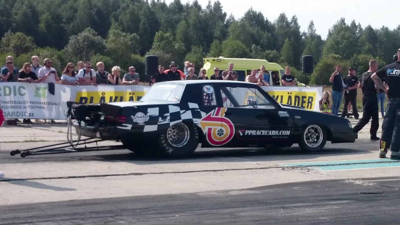 1000+hp Buick GN V6 Turbo 1/4 mile drag race - YouTube