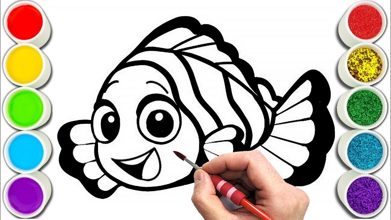 Fish 🐟 Drawing, Painting & Coloring For Kids and Toddlers_ Child Art ...