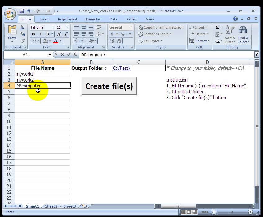 Create New Workbook: โปรแกรมสร้างไฟล์ excel - YouTube
