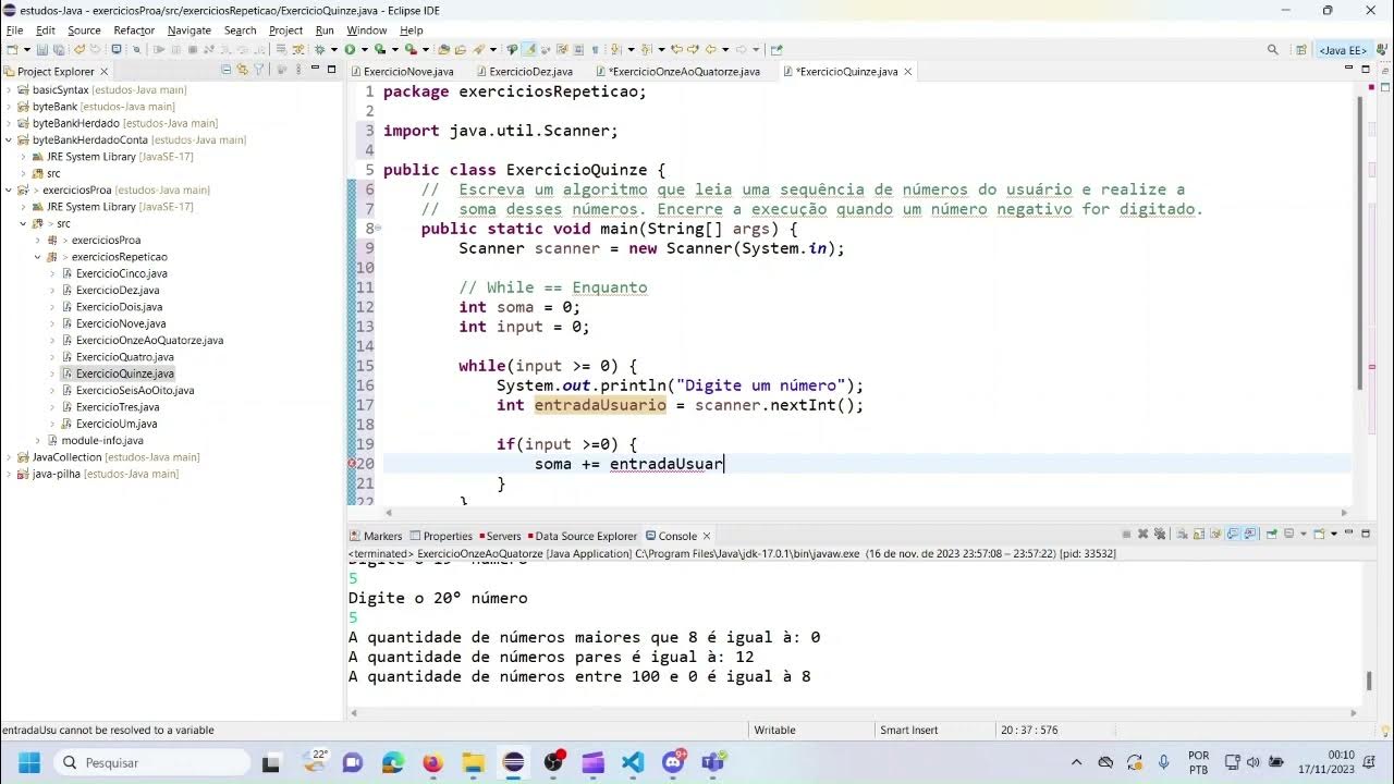 Exercício Java Repetição - 15 - YouTube
