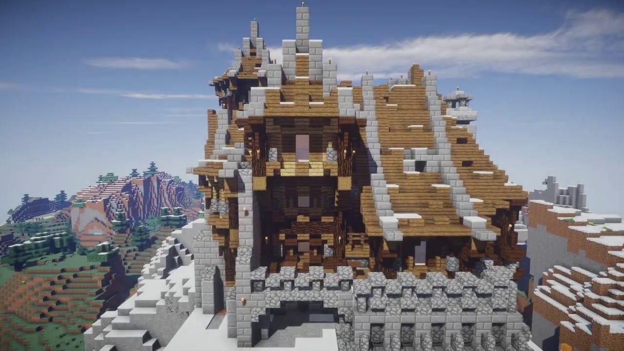 Tuto build [Minecraft] Manoir médiéval+Timelaps de fin de saison S02 ...